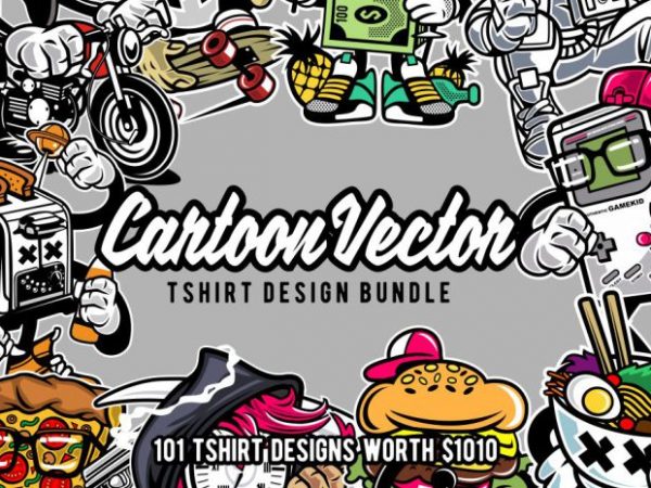 101 Cartoon Vector Tshirt Designs - T-shirt Designs