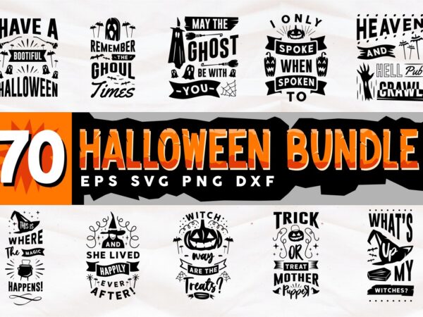 Halloween Mega Bundle SVG Quotes Cut Files, Halloween Typography ...